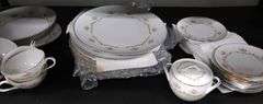 Lot of Style House Silver Rim China Dishes - Dixon's Auction at Crumpton