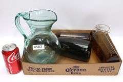 (5) Antique Glass Bottles and Pitcher, Large Pitcher is Cracked - Dixon ...