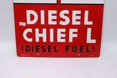 Texaco Diesel Chief L Porcelain Sign - Dixon's Auction at Crumpton