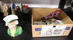 Lot of Christmas Decorations, Character Toby Mug, Box with Jewelry ...