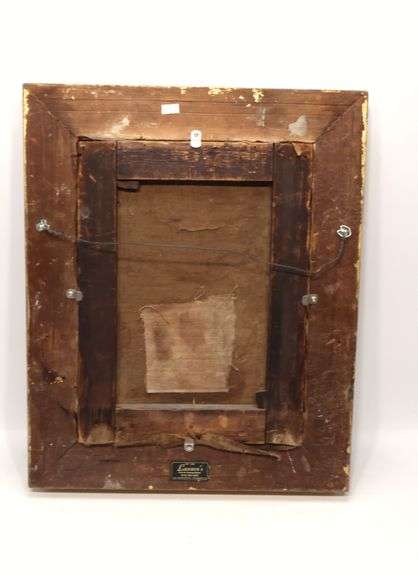 Antique Oil Painting on Canvas of Pioneer, Signed J.H. Ambrose, Holes ...