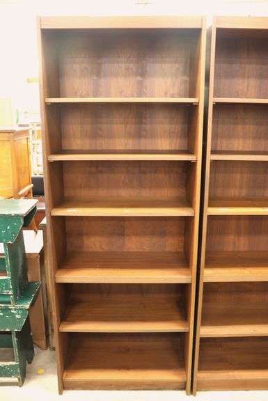 Modern Walnut Bookcase, Missing Shelves - Dixon's Auction at Crumpton