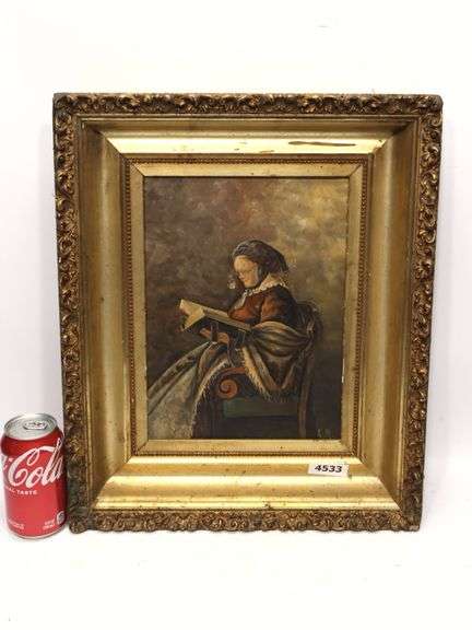 Antique Portrait of Woman Oil Painting on Canvas, Signed - Dixon's ...