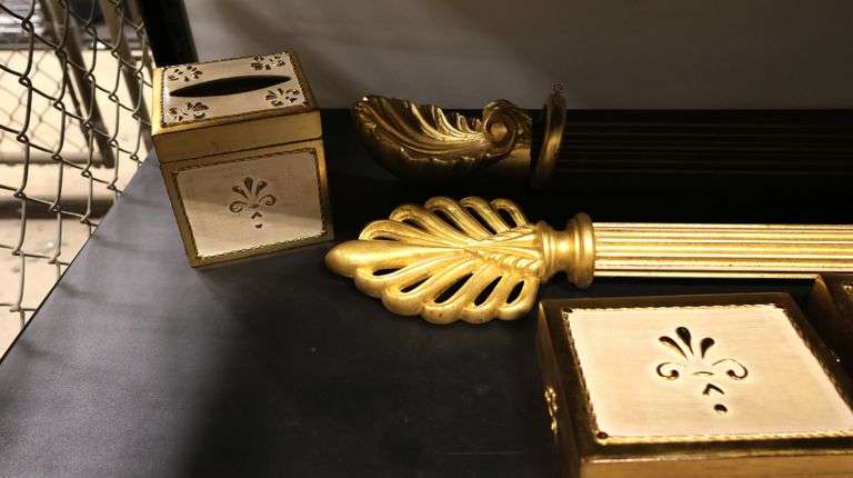 Lot of Wooden Boxes & Decorative Curtain Rod Holders - Dixon's Auction ...