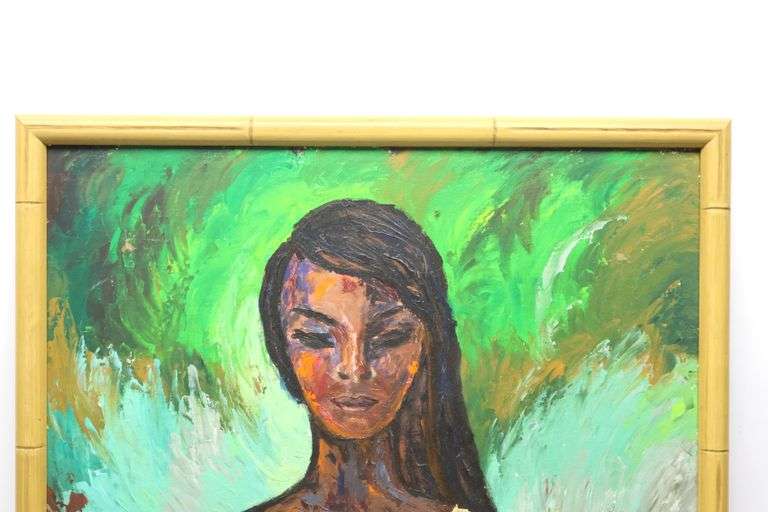 Annette Fogel "Girl From Paradise" 1965 Oil Painting - Dixon's Auction ...