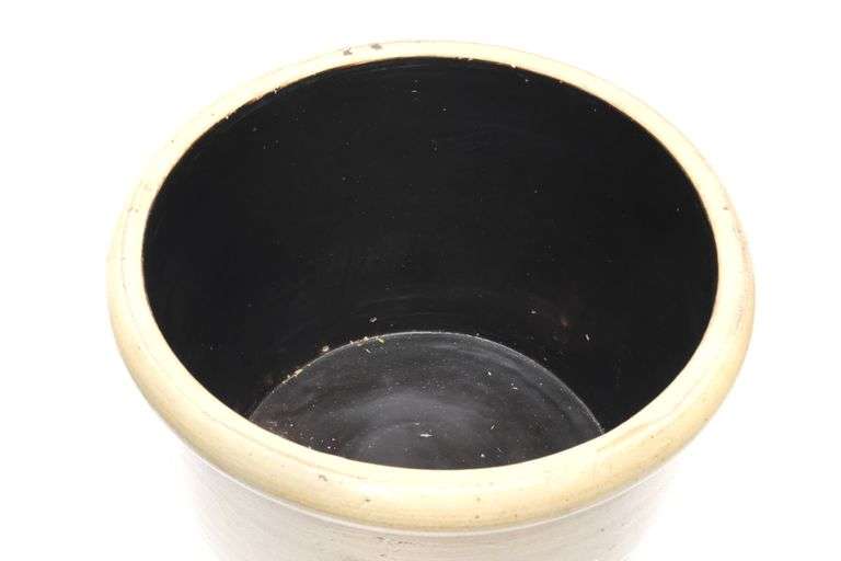 Antique Midwestern Blue-Decorated Stoneware Four-Gallon Crock, Rim ...