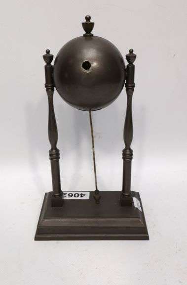 Vintage Patinated Metal Globe Desk Clock - Dixon's Auction at Crumpton