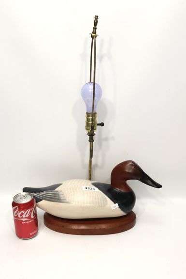 R. Madison Mitchell 1983 Canvasback Duck Decoy Lamp - Dixon's Auction ...