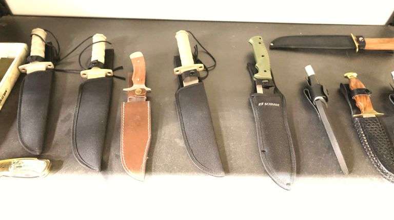 Lot of Side Knives, Survival Knives in Sheaths - Dixon's Auction at ...