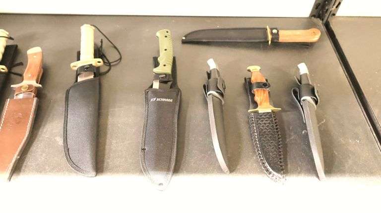 Lot of Side Knives, Survival Knives in Sheaths - Dixon's Auction at ...