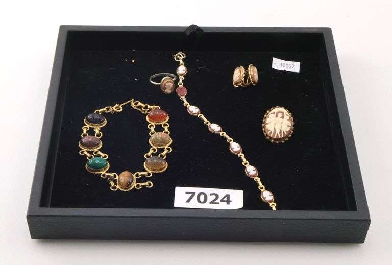 Gold-Filled Cameo & Scarab Jewelry Lot - Dixon's Auction at Crumpton