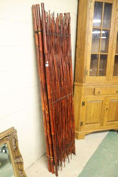 MCM Bamboo and Pencil Reed Dressing Screen - Dixon's Auction at Crumpton