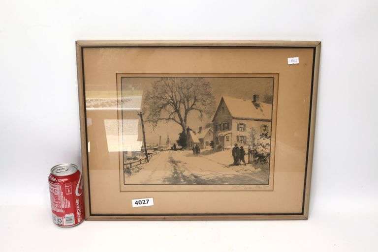 Gordon Grant Artist-Signed "First Snow" Associated American Artists ...