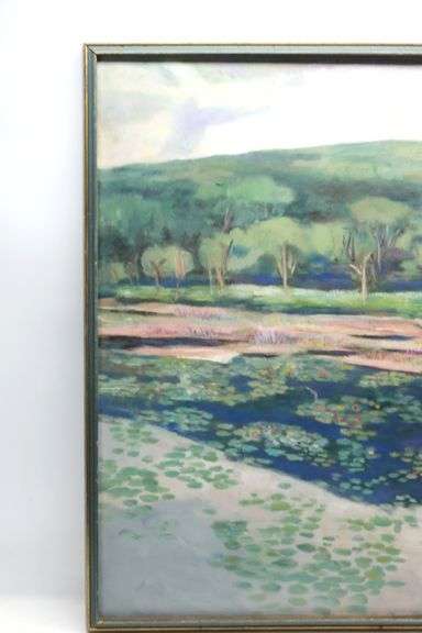 MCM Landscape Painting Signed Kratka - Dixon's Auction at Crumpton