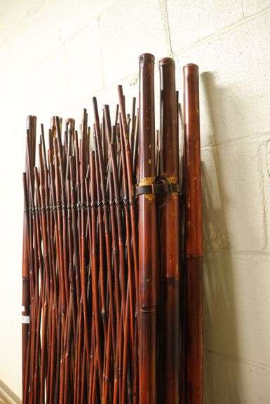 MCM Bamboo and Pencil Reed Dressing Screen - Dixon's Auction at Crumpton