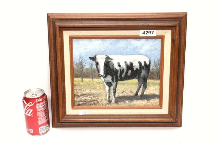 Robert Doney Plein Air Oil on Board Painting of Cow - Dixon's Auction ...
