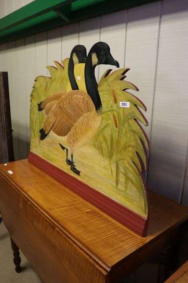 Folk Art Canada Goose Fire Screen - Dixon's Auction at Crumpton
