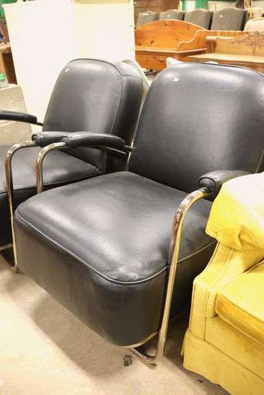 Pair Mitchell Gold MCM Style Chairs - Dixon's Auction at Crumpton