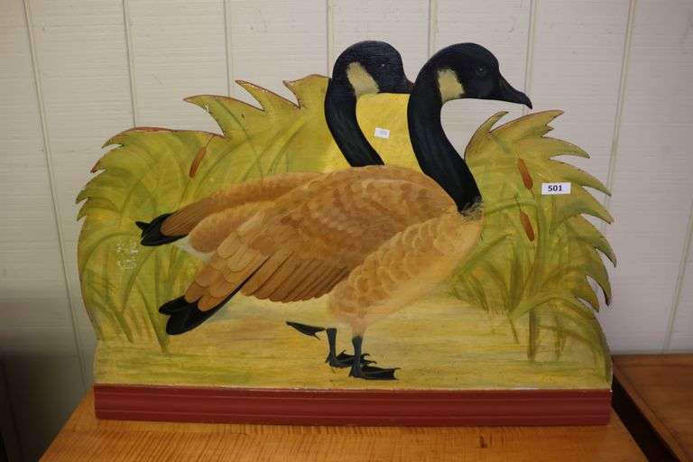 Folk Art Canada Goose Fire Screen - Dixon's Auction at Crumpton