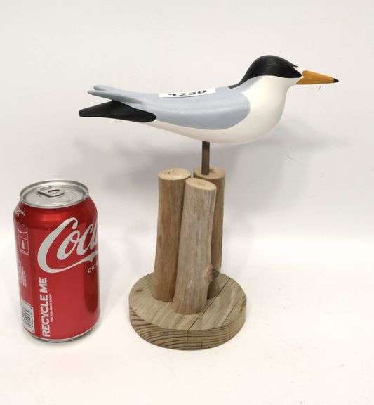 Contemporary Miniature Tern on Piling Carving Branded W.J.S. - Dixon's ...