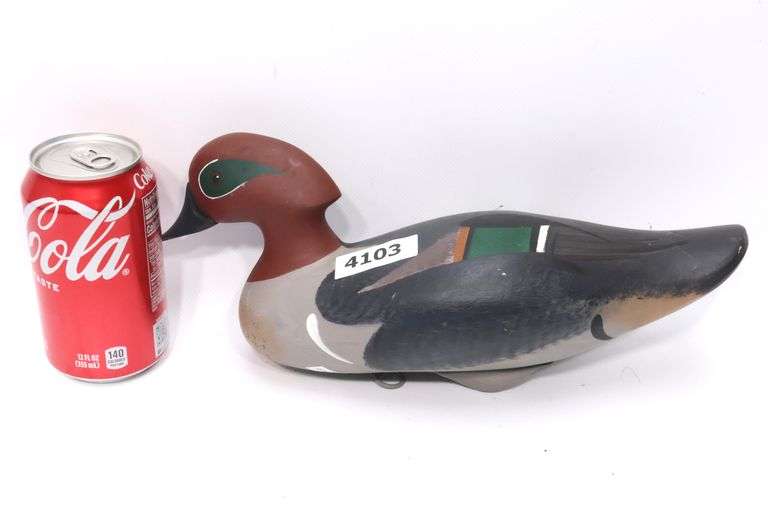 Jim Pierce Havre De Grace MD Green Winged Teal Duck Decoy - Dixon's Auction at Crumpton