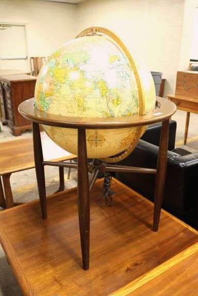 MCM Lighted Replogle 20-Inch Floor Globe - Dixon's Auction at Crumpton