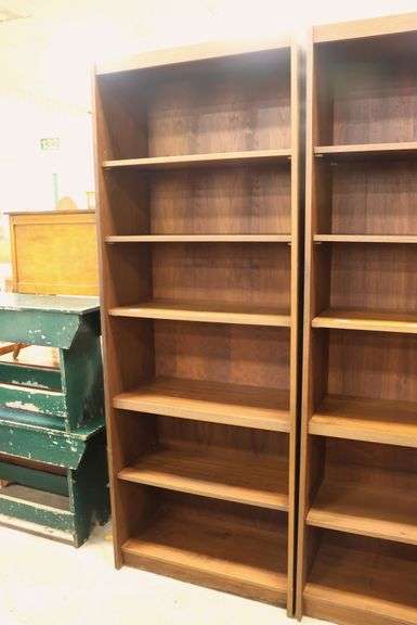 Modern Walnut Bookcase, Missing Shelves - Dixon's Auction at Crumpton