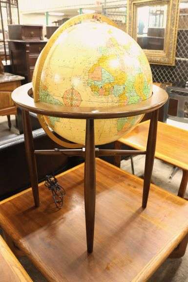 MCM Lighted Replogle 20-Inch Floor Globe - Dixon's Auction at Crumpton