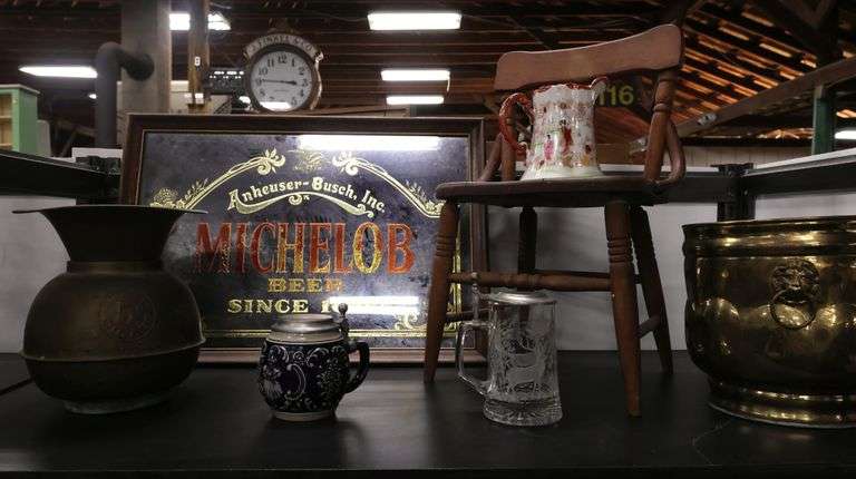 Vintage Michelob Sign, Brass Spittoons & Ice Bucket, Gerzit Stein Etc ...