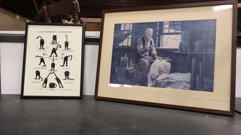 (2) Framed Prints, Sewing Sails & French Cat - Dixon's Auction at Crumpton