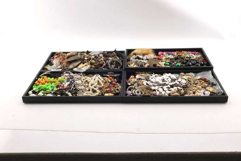 4 Trays Assorted Costume Jewelry - Dixon's Auction at Crumpton