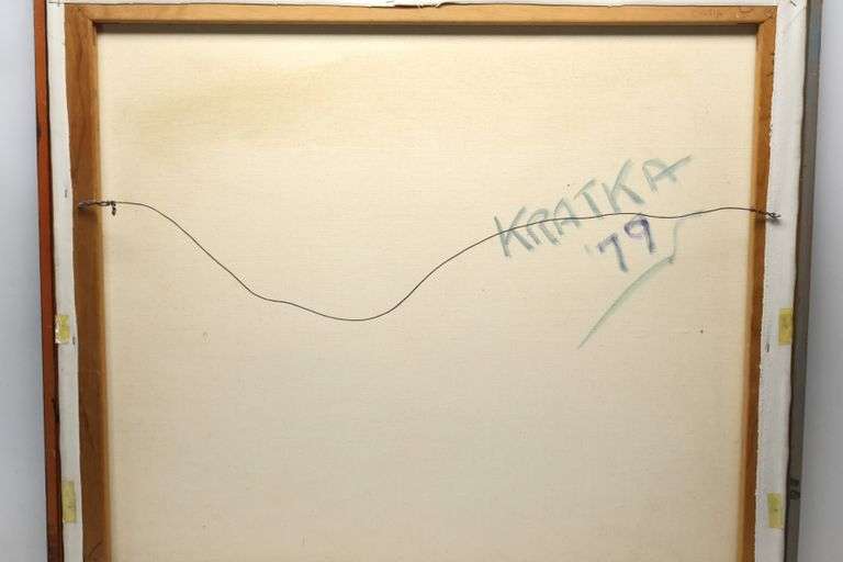 MCM Landscape Painting Signed Kratka - Dixon's Auction at Crumpton