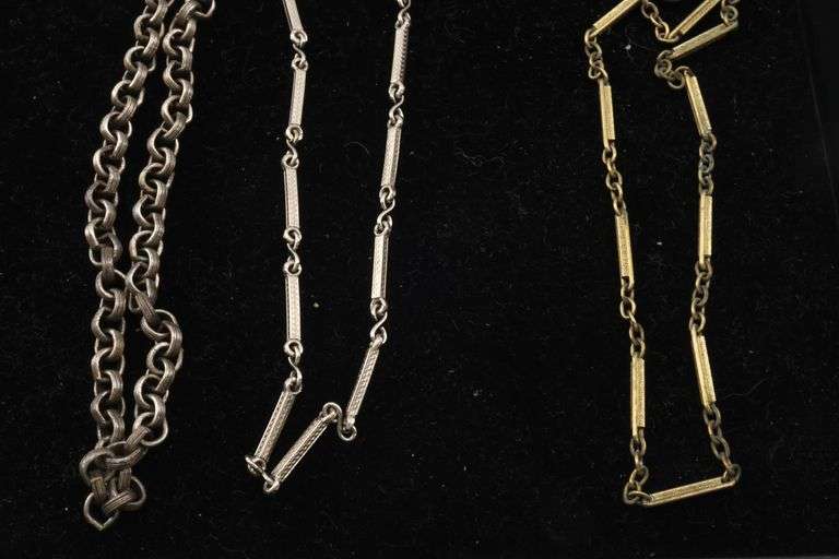 Tray Lot of Mixed Metal Watch Chains - Dixon's Auction at Crumpton