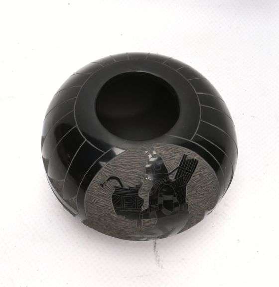 Tom Tapia San Juan Pueblo Pottery Cabinet Vase - Dixon's Auction at ...