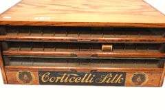 Corticelli Silk Oak Spool Cabinet - Dixon's Auction at Crumpton