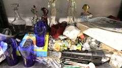 Lot Cobalt Blue Glasses, Geburt Taufe Dish, Victorian Statues, Swizzle ...