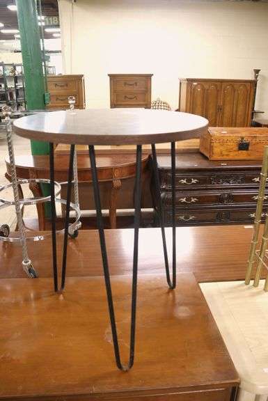 Pair MCM Laminate and Hairpin Leg Cocktail Tables, Wear - Dixon's ...
