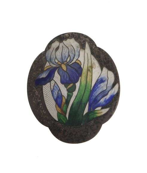 Vintage Sterling Silver Enameled Iris Pin - Dixon's Auction at Crumpton