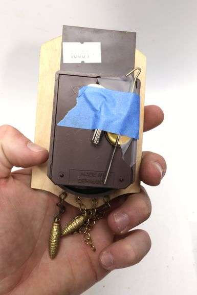 Vintage Miniature German Moving Eyes Clock - Dixon's Auction at Crumpton