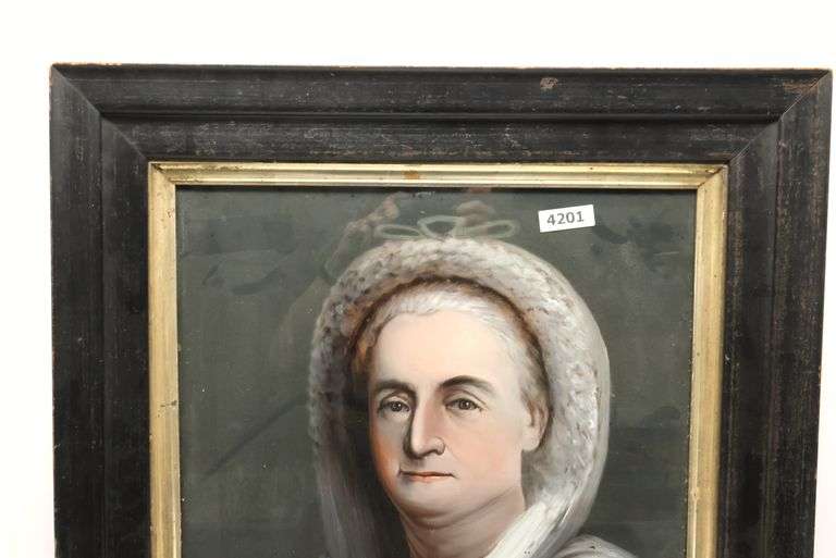 William Matthew Prior (Attributed) Reverse Painted on Glass Portrait of ...