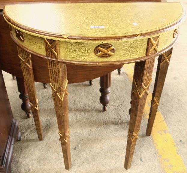 Modern Painted Demilune Side Table - Dixon's Auction at Crumpton