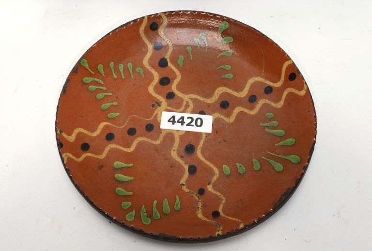 Contemporary Three-Color Slipware Plate - Dixon's Auction at Crumpton