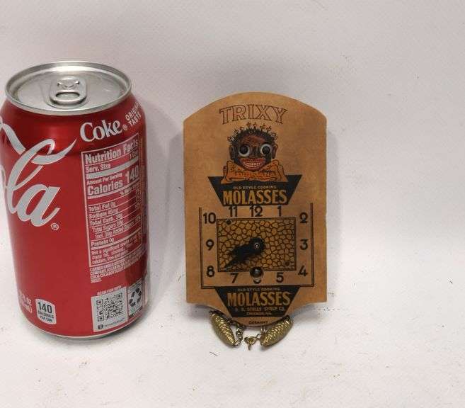 Vintage Miniature German Moving Eyes Clock - Dixon's Auction at Crumpton