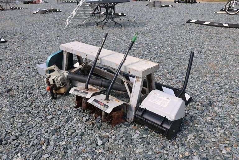 *NO STORAGE* Tiller Attachments, Metal Platform, Blower, Untested ...