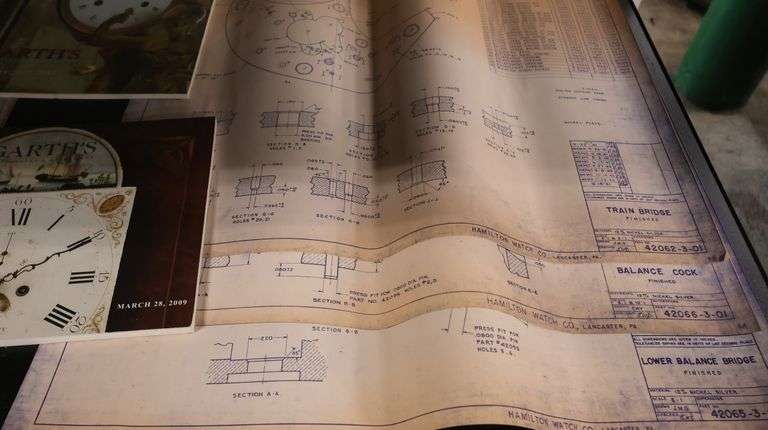 Vintage 1940's Hamilton Watch Co Blueprints - Dixon's Auction at Crumpton