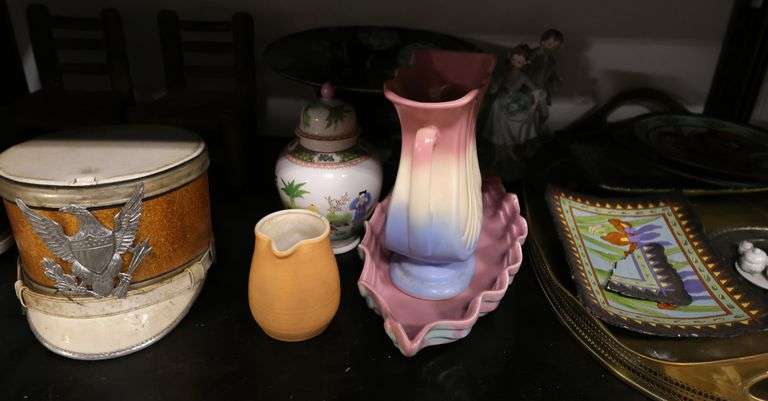 Vintage Band Hats, Art Pottery, Brass Platter, Art Pottery Tray Etc ...