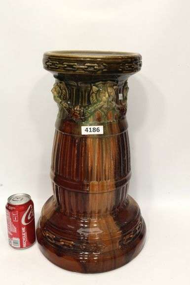 American Multi-Glazed Pottery Pedestal - Dixon's Auction at Crumpton