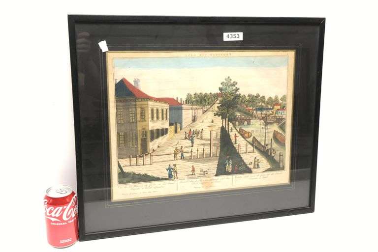 Hand-Colored Italian Cityscape Engraving - Dixon's Auction at Crumpton