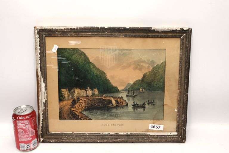 Currier & Ives "Ross Trevor" Lithograph, Stains - Dixon's Auction at ...
