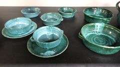 Collection of Glazed Art Pottery Cook Pot & Bowls - Dixon's Auction at ...